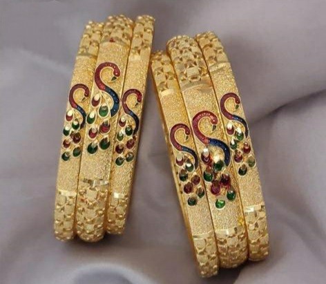 Peacock Meenakari Bangles – Jewel Ishq